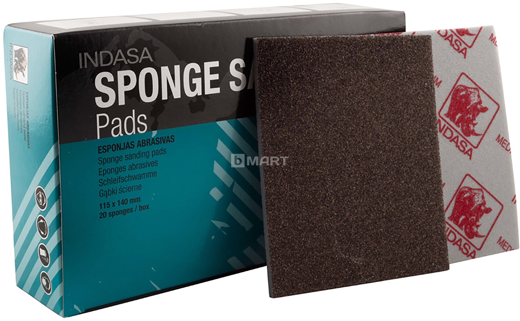 P120-P180 INDASA Rhyno sponge auto абразивные губки 20шт 115x140x5мм 46 ...